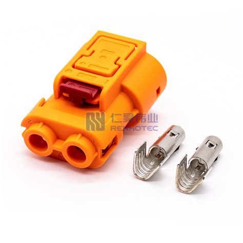2 Pin High Voltage Interlock Connector Plug 80a 16mm² Shielded Cable X Key Straight
