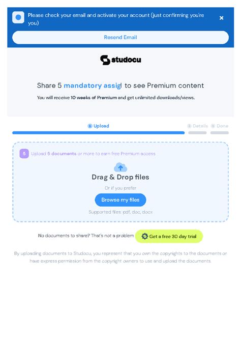 Upload Your Documents To Studocu Please Check Your Email And Activate Your Account Just Studocu