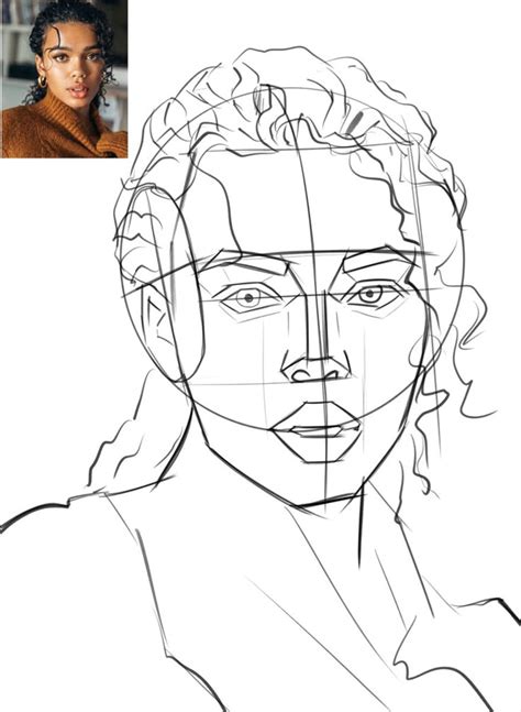 Loomis Method Face Sketch Study Dibujo De Rostro Frida Dibujo Dimensiones De La Cara