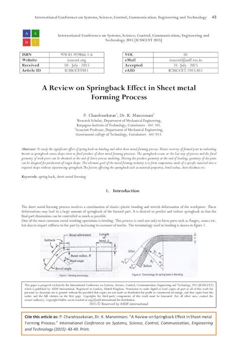 Pdf A Review On Springback Effect In Sheet Metal Forming Process Dokumentips