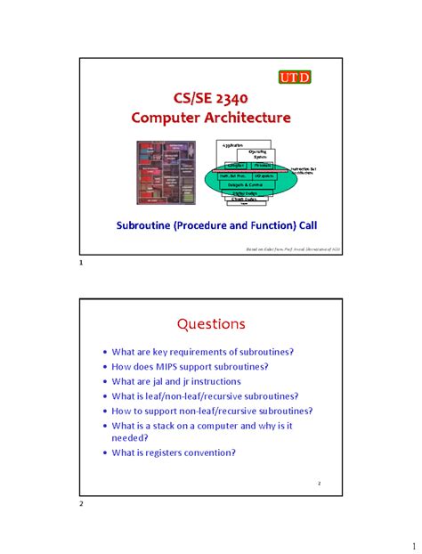 11 Subroutine Exam Subroutine Procedure And Function Call Ut D