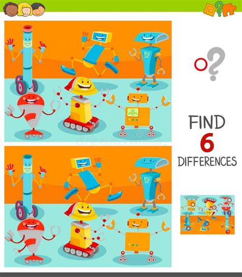 cartoon robots conceptual fantasy characters group stock vector