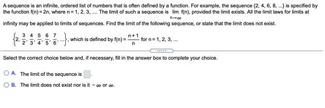 solved a sequence is an infinite ordered list of numbers