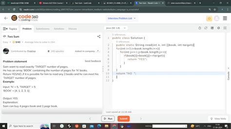 day 7 and day 8 of 100 days code problem solved 1 two sum 2