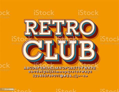벡터 밝은 기호 복고풍 클럽 빈티지 3d 알파벳 컴퓨터 글자에 대한 스톡 벡터 아트 및 기타 이미지 컴퓨터 글자 영화관 복고풍 Istock