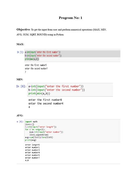 Min Max Avg Round Using Python Pdf