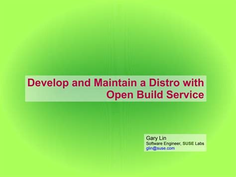 Develop And Maintain A Distro With Open Build Service Ppt