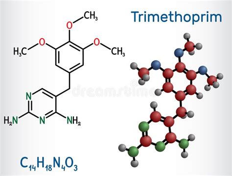 Trimethoprim Tmp Molecule It Is Antifolate Antibiotic Used To Treat Of Infections Of Urinary