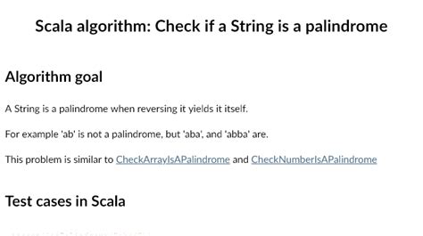 Check If A String Is A Palindrome Fp Scala Algorithm