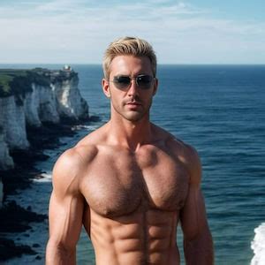 NSFW Ai Generated Naked Muscular Man Full Frontal Photo Poster No Etsy