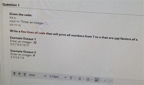 Solved Question 1 Given The Code Int X Cout