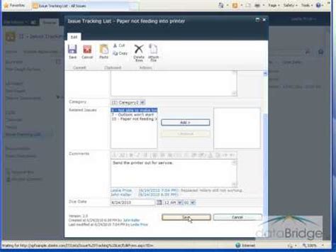 Working With Issue Tracking Lists In SharePoint YouTube