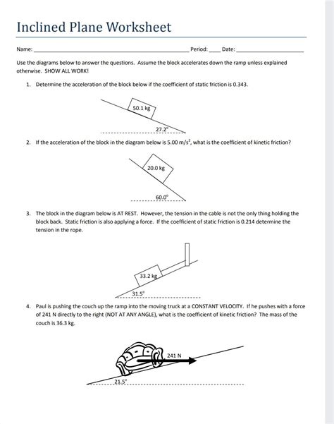 Inclined Plane Problems And Answers How Does An Inclined Pla