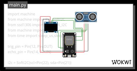 Oled Distence Show Wokwi Esp32 Stm32 Arduino Simulator