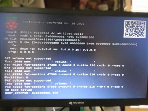 fat volume not supported boot error on raspberry pi 4 raspberry pi