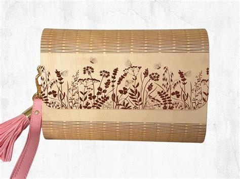 Wooden Purse Laser File Living Hinge Svg Wooden Bag Dxf Etsy