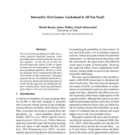 Interactive Text Games Lookahead Is All You Need Acl Anthology