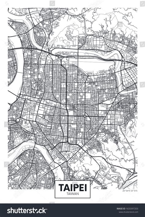 City Map Taipei Travel Vector Poster Stock Vector Royalty Free