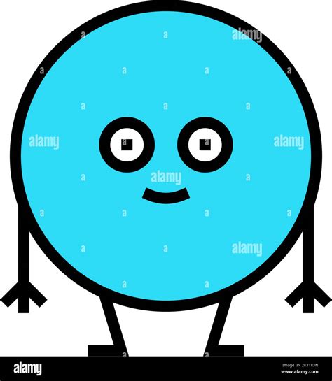 Circle Geometric Shape Character Color Icon Vector Illustration Stock