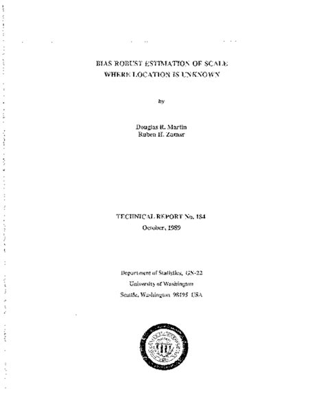 Pdf Bias Robust Estimation Of Scale Where Location Is Unknown