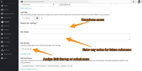 Assigning An Exit Survey Transparent Classroom Help Center