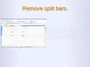 Advanced Spreadsheets Split Bars