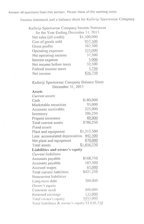 solved use the data below to i ﻿calculate the followings