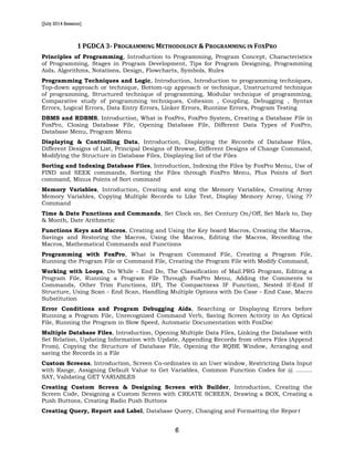 PGDCA Syllabus Includes First Sem And Second Sem PDF