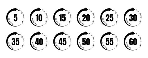 Timer Icon Collection Set Of Timer Stopwatch Icons Countdown From 0 To 60 Seconds 10366203