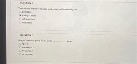 Solved The Minimum Angle Two Sources Can Be Resolved Is