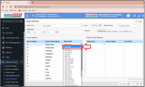 What Is The Process Of Purchase Import From Excel In Marg Books