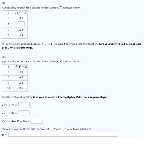 Solved A A Probability Function For A Discrete Random Chegg