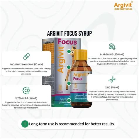 Argivit Focus Syrup 150 Ml Boost Health And Concentration Argivit