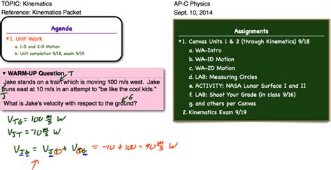 Relative Velocity Kinematics Ap Physics C
