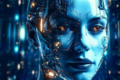 Premium Photo 3d Rendering Humanoid Robot Working On Laptop Computer