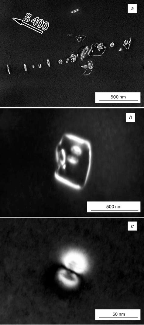 Diffraction Contrast Tem Image Of Precipitates In Si Specimens A