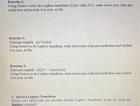 procedure 1 laplace transform octave and matlab can