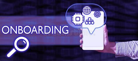 text sign showing onboarding internet concept action process of