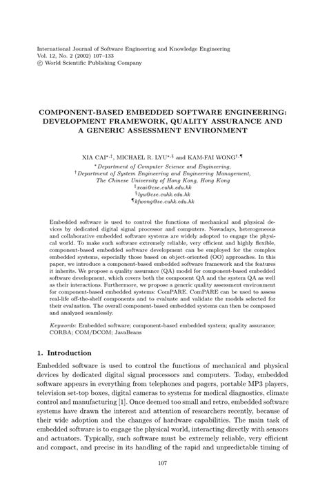 Pdf Component Based Embedded Software Engineering Development