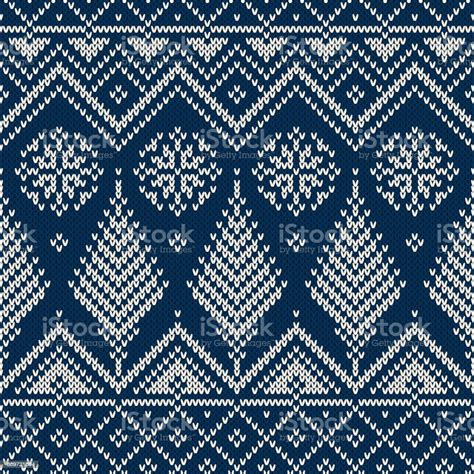겨울 휴가 원활한 니트 패턴 크리스마스 트리와 눈송이 편 직 스웨터 디자인 모직 니트 질감 모방 0명에 대한 스톡 벡터 아트 및 기타 이미지 Istock
