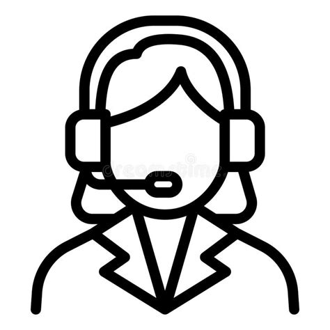 Store Support Operator Line Icon Shopping Assistance Concept Vector Graphics Stock