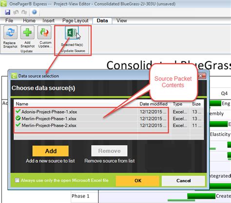 Making Multi Project Graphs From Separate Microsoft Excel Plans For Version 53 Onepager