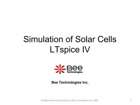 Simulation Of Solar Cells Ltspice Ppt
