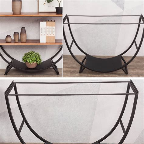 Modern Semi Circular Side Table With Iron Frame｜homary