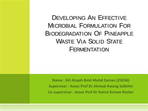 Pdf Developing An Effective Microbial Formulation For An