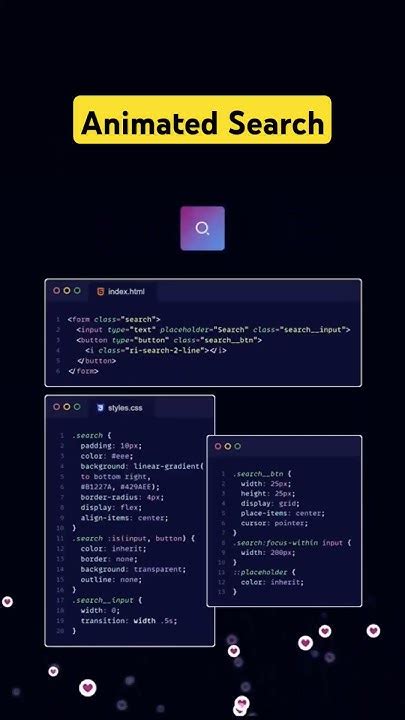 animated search input webdesign shorts shortsfeed cssanimation