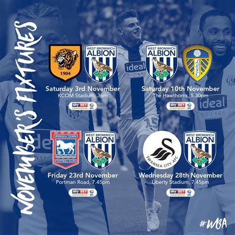 11월 경기 일정 The Korean Baggies 웨스트 브로미치 알비온 Fc Korea