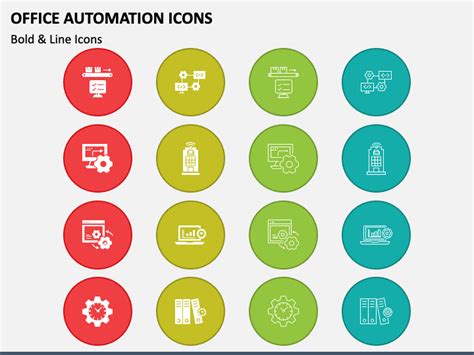 Office Automation Icons For PowerPoint And Google Slides PPT Slides