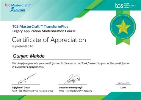 Gunjan Makde On Linkedin Tcsmastercrafttransformplus