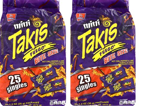 2 Mini Takis Fuego Snack Packs 25 Count